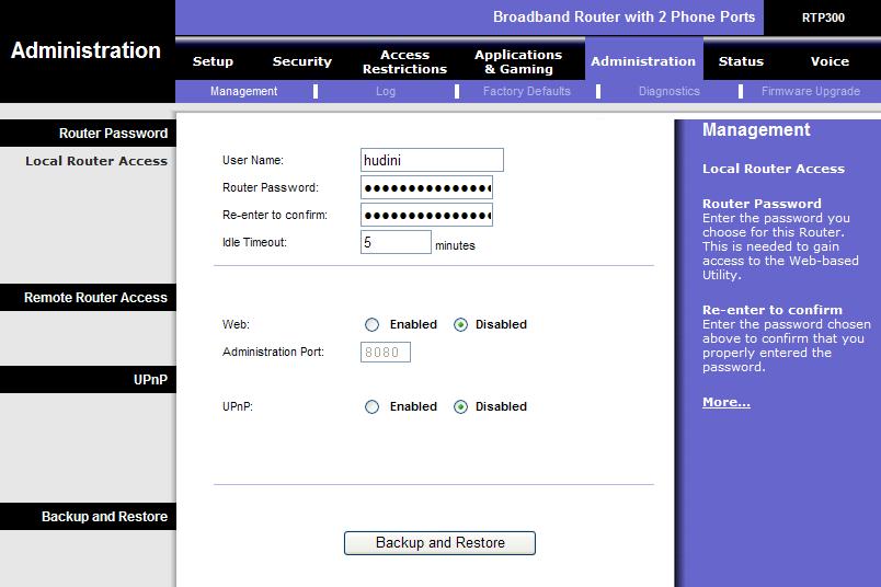 Prosze o sprawdzenie konfiguracji routera LINKSYS RTP300