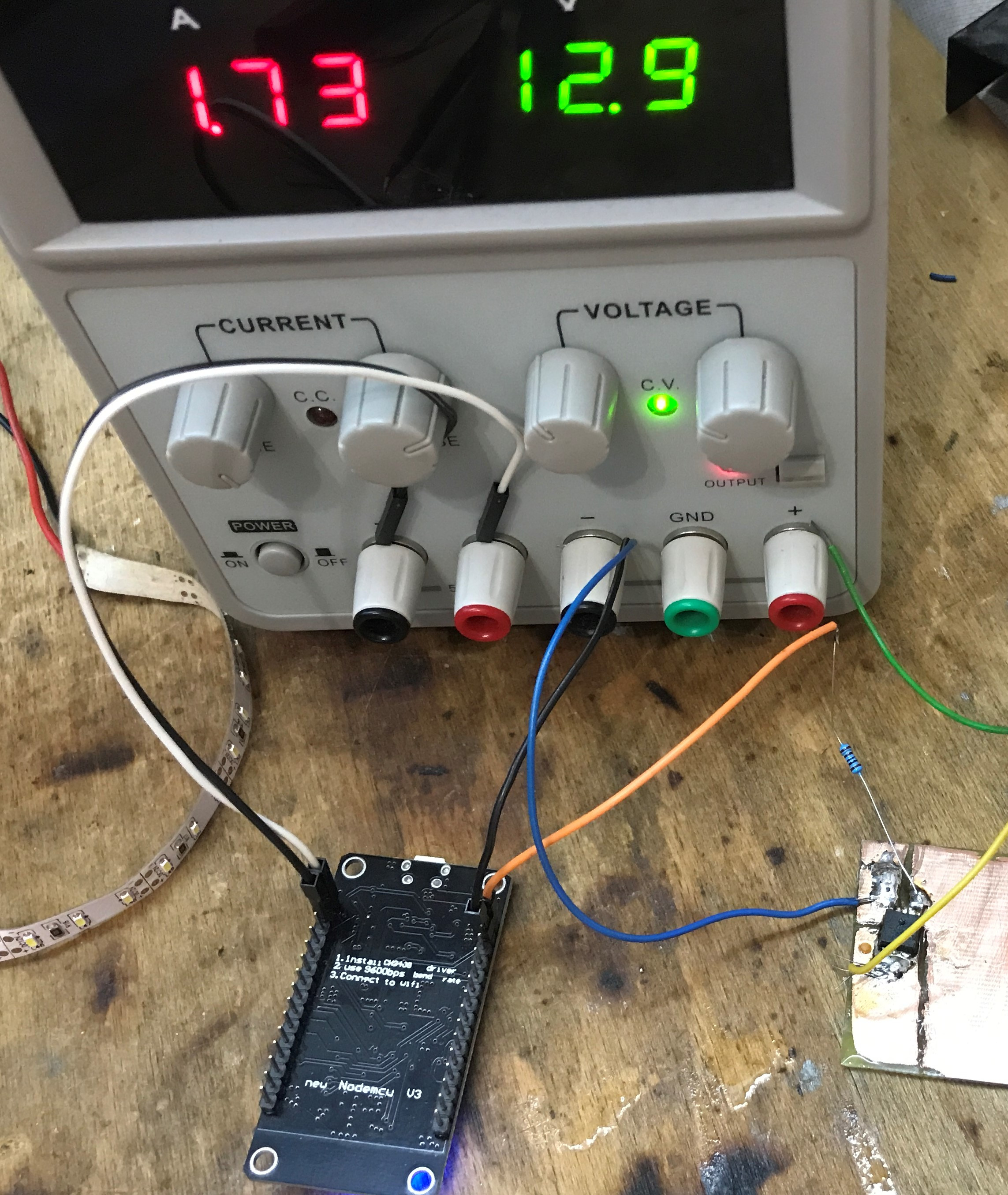 How to drive a MOSFET at 3.3V with the ESP8266? Making a dimmer from ...