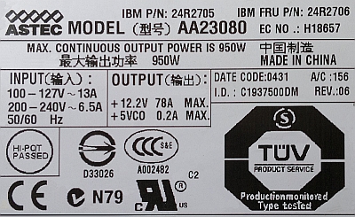Astec model: AA23080 950W - Konfiguracja pinów do odpalenia na krótko.