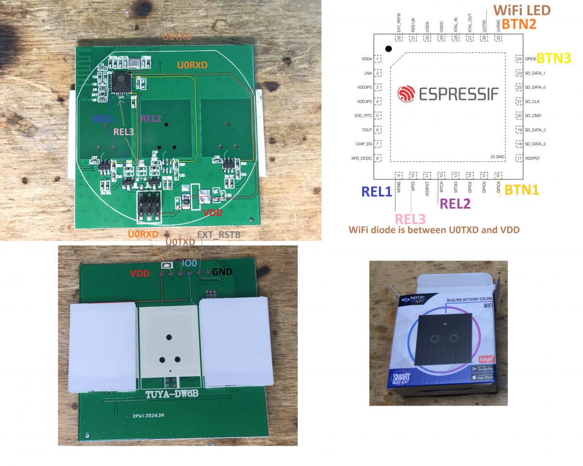 [ESP8285] Włącznik światła WiFi LED master podwójny - programowanie