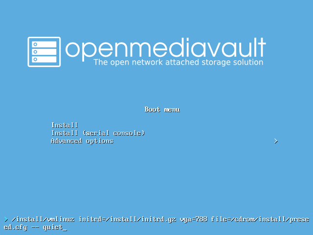 OpenMediaVault - instalacja: problem z CD-ROM i partycjonowaniem