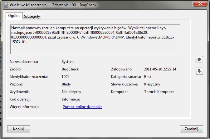 Sprzęt wariuje- próbowałem niemal wszystkeigo i nic