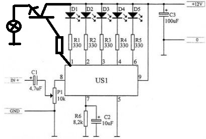 Logarytmiczny wskaźnik wysterowania – zamiana diod na żarówki, odwrotne ...