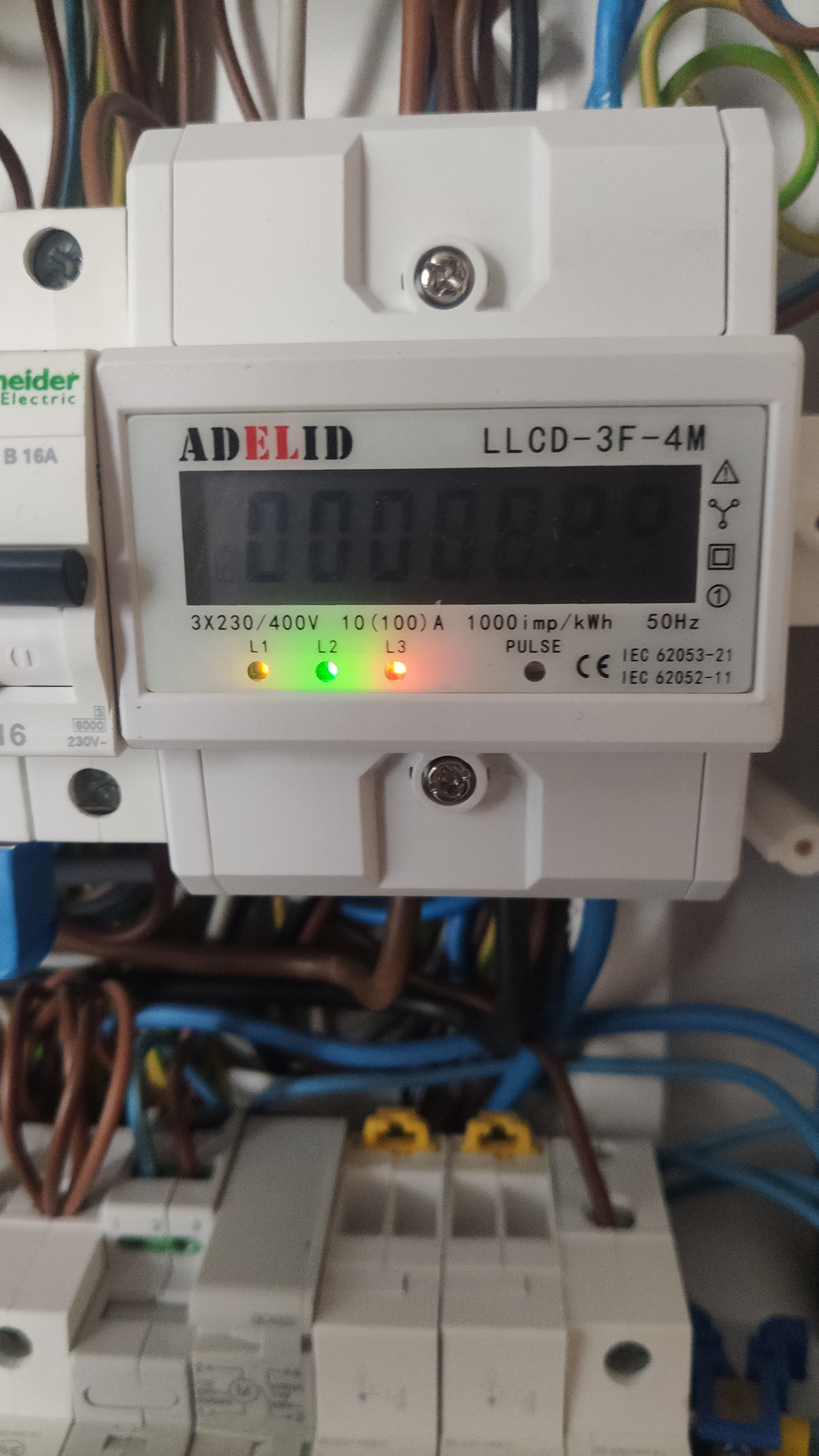 Licznik energii 3-fazowy Adelid LLCD-3F-4M: Problem z wyświetlaczem ...