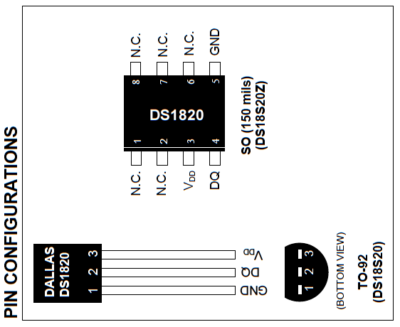 DS1820 na PCB ma inny pinout niż datasheet - jak jest podłączony? Pomocy