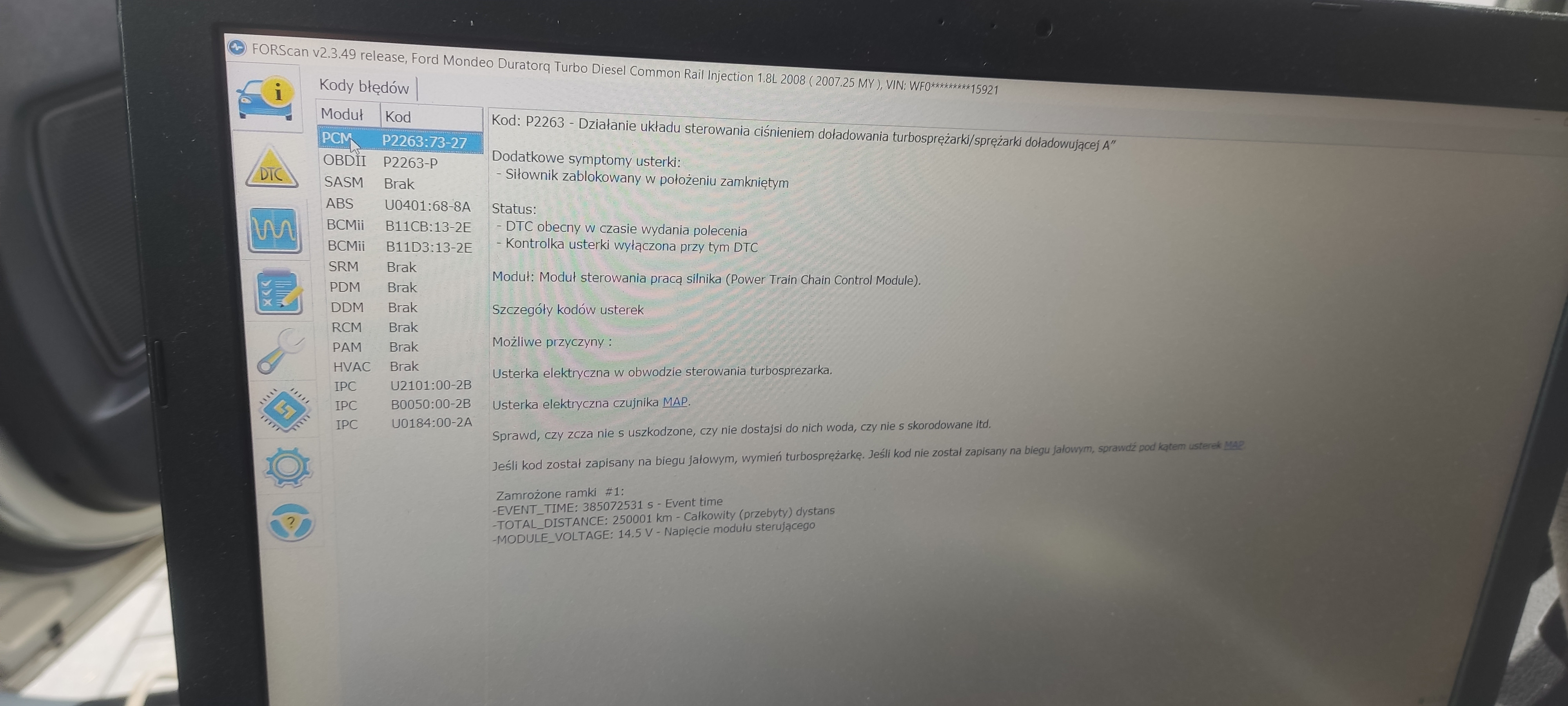 [Solved] 2009 Ford S-Max 2.0 TDCI ABS Error U0401: Traction Loss ...