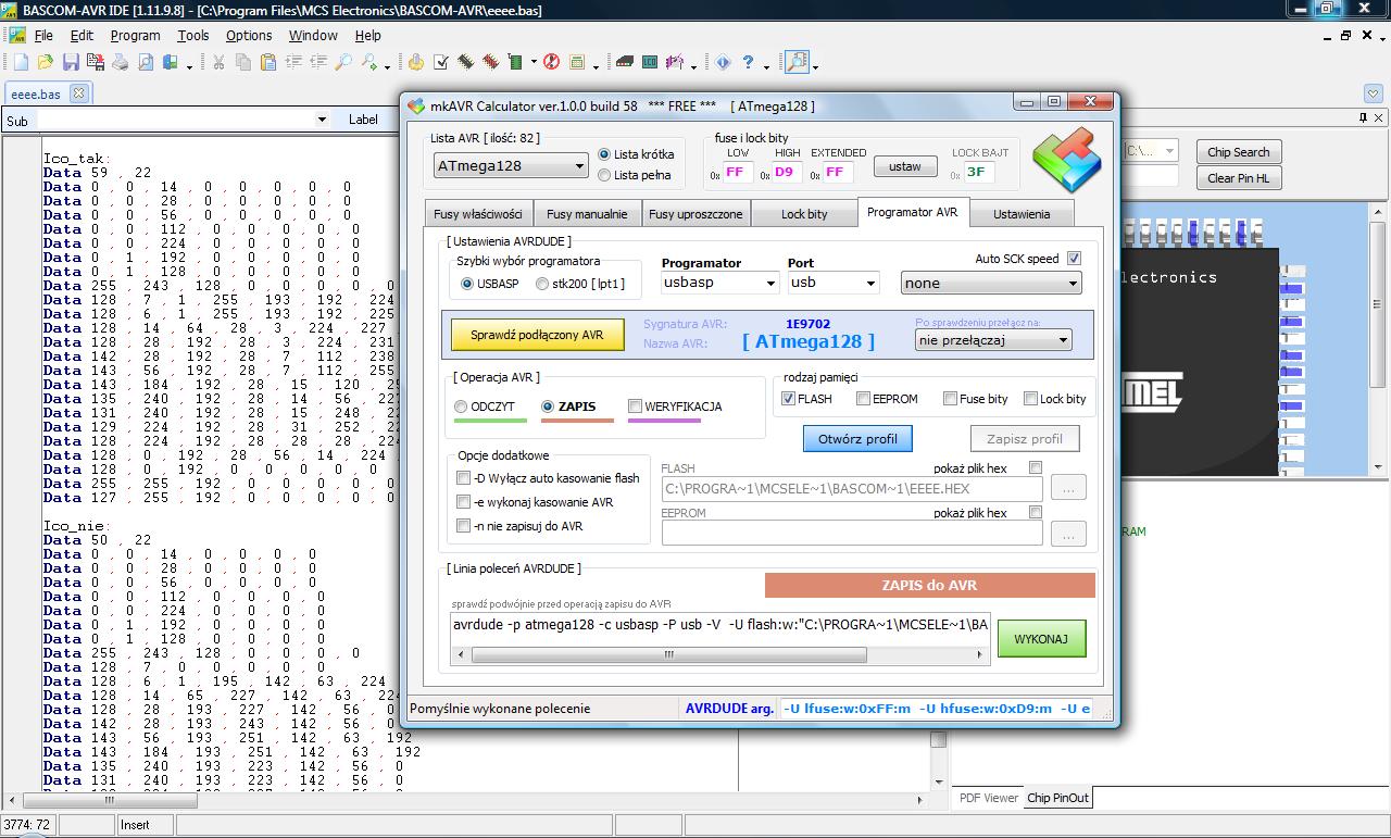 AVR fuse Calculator i programator graficzny z avrdude - 20