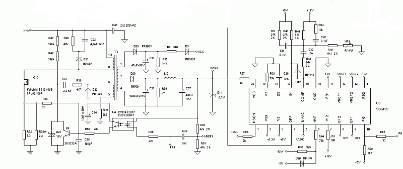 Codegen model:250X ATX2.03 (P4) wartość rezystora R16 na układzie SG6105G
