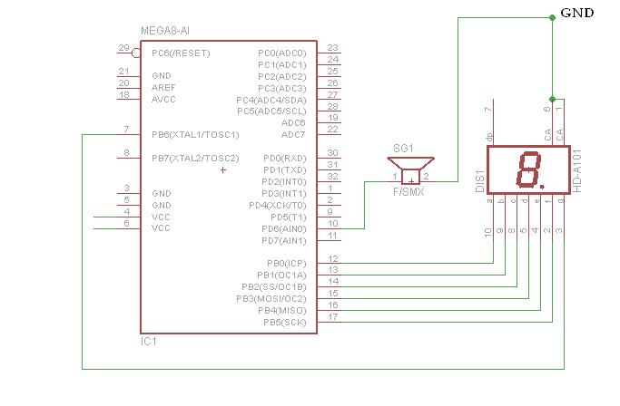 Sprawdzenie programu BASCOM dla Atmega8 z wyświetlaczem 7-segmentowym LED