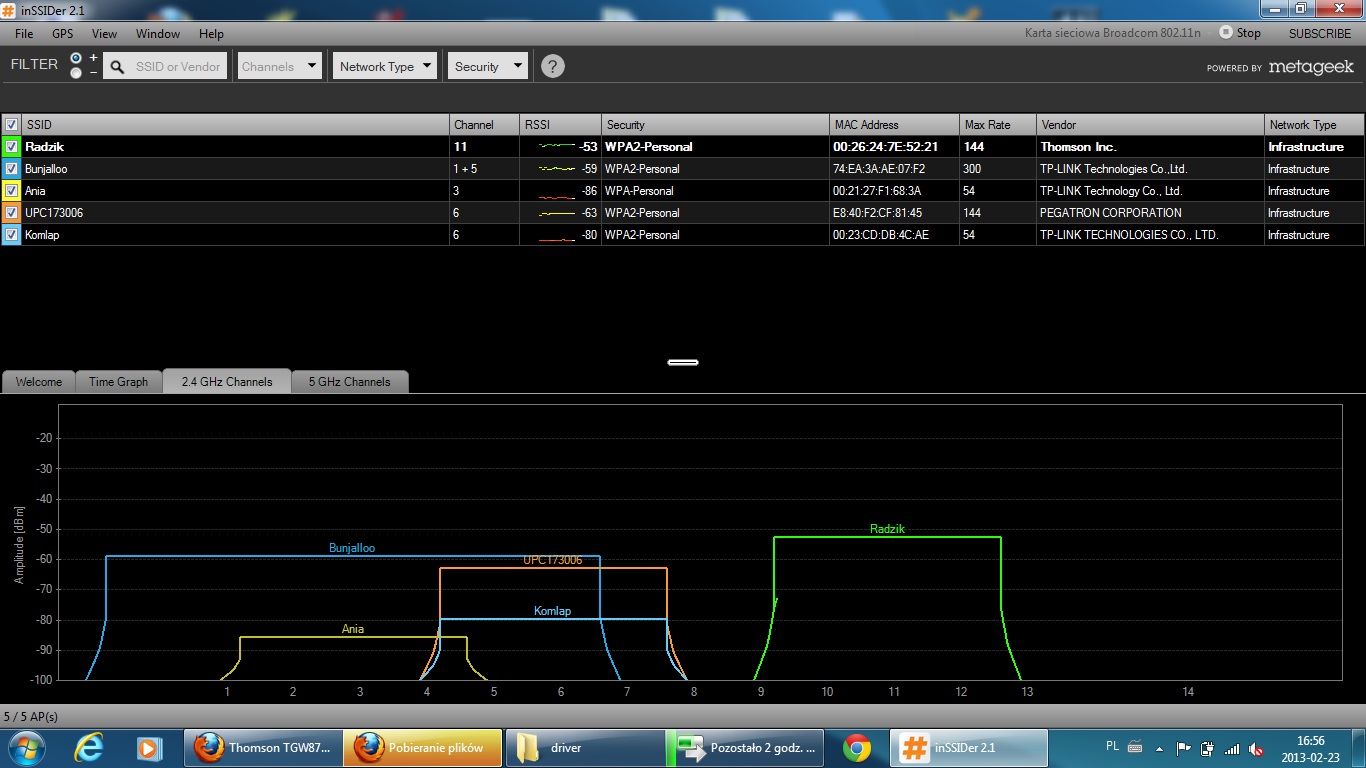 Thomson TGW870 - niska prędkość WIFI i kabla przy 120Mb/s UPC