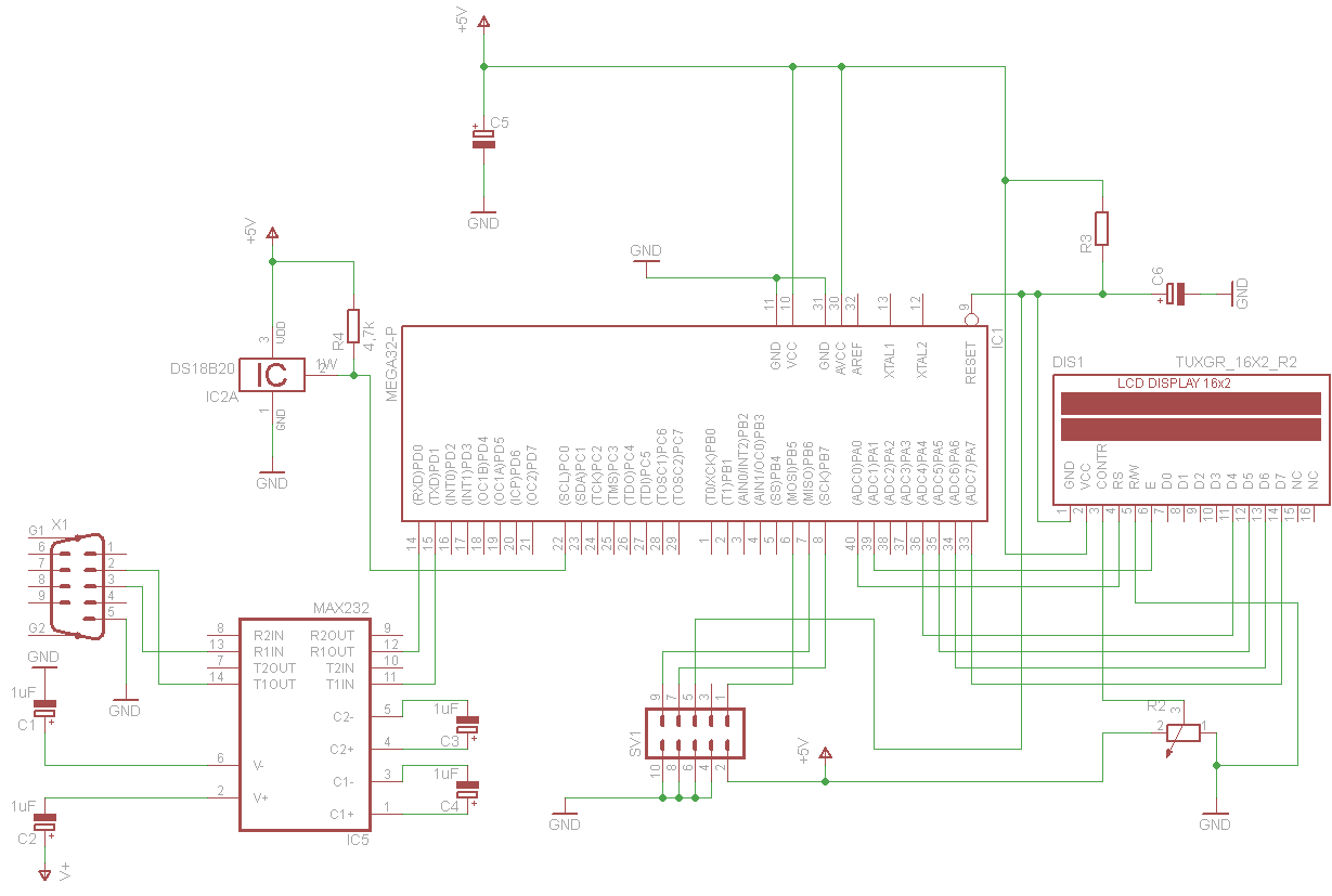[Atmega 32][RS232][DB18S20] - Prośba o sprawdzenie schematu.