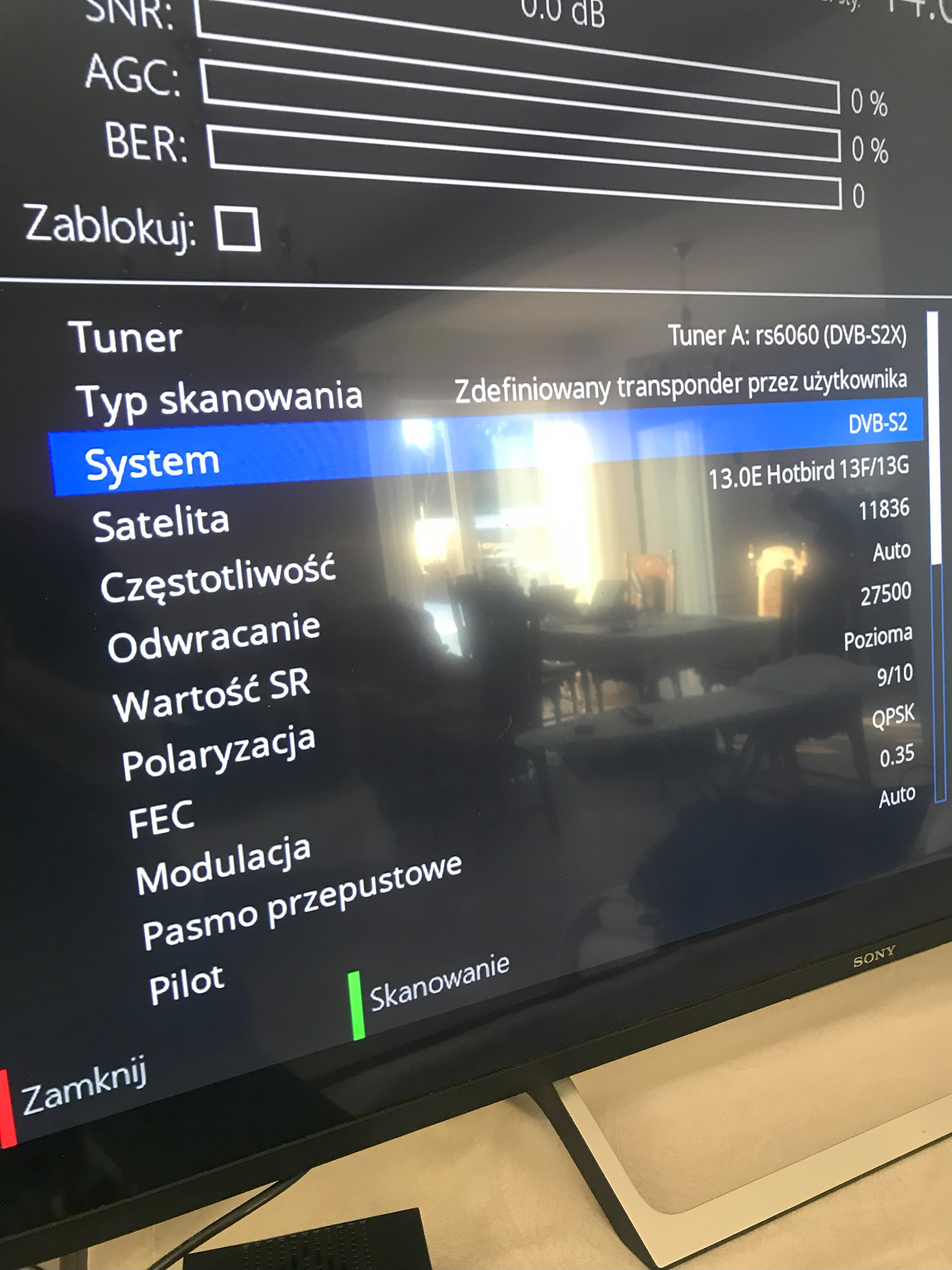 Brak sygnału na dekoderze Zgemma h11s z anteną Fuba DAA 850