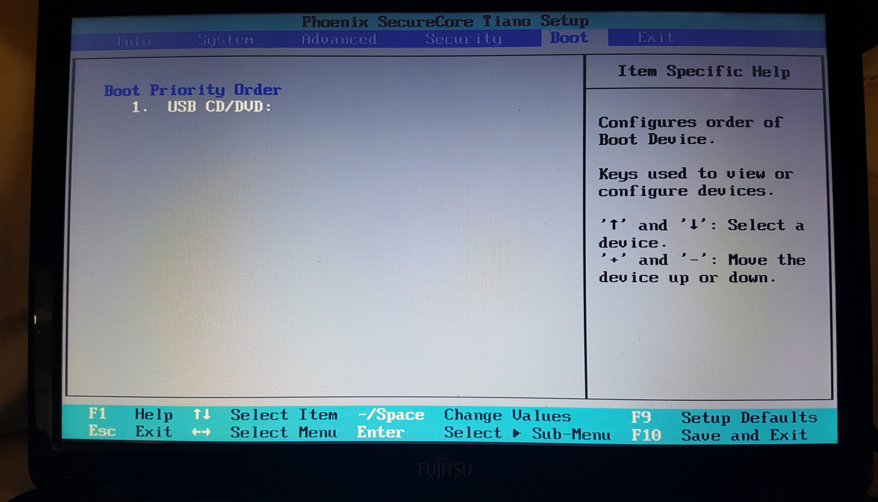 Fujitsu Lifebook AH531 - Boot menu jest puste, w BIOS boot priority ...