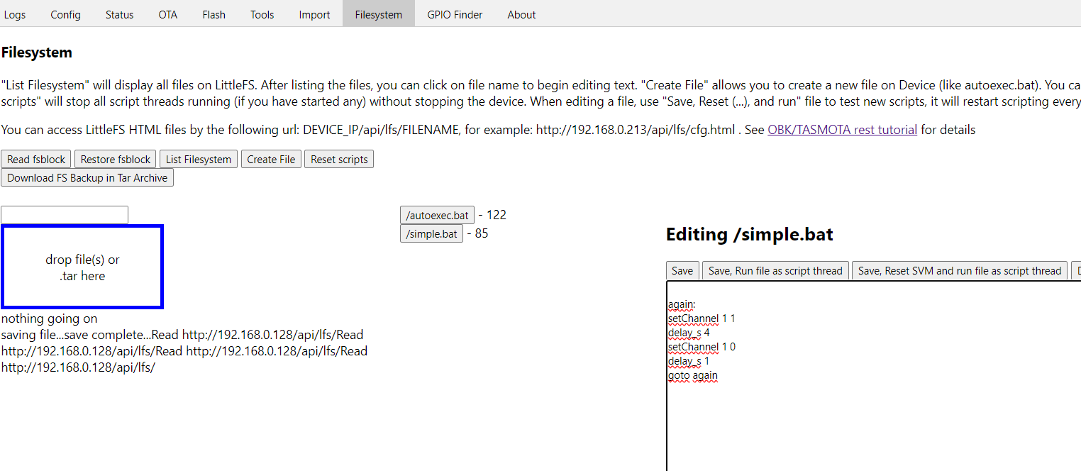 Implementing a Variable Relay Loop in OpenBeken Configuration