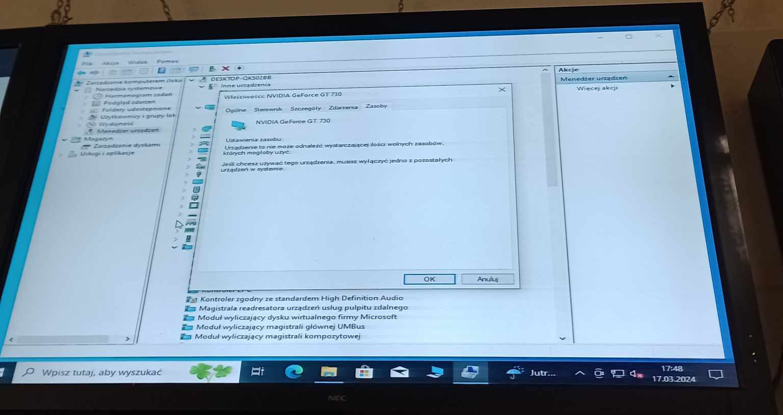 BIOS Error: 00180202 10DE1207 PCI Device resource allocation failure ...