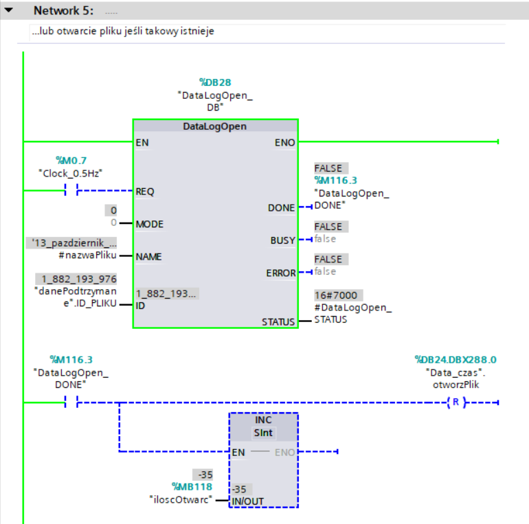 Siemens s7-1200 -> Tworzenie plików na webserwerze