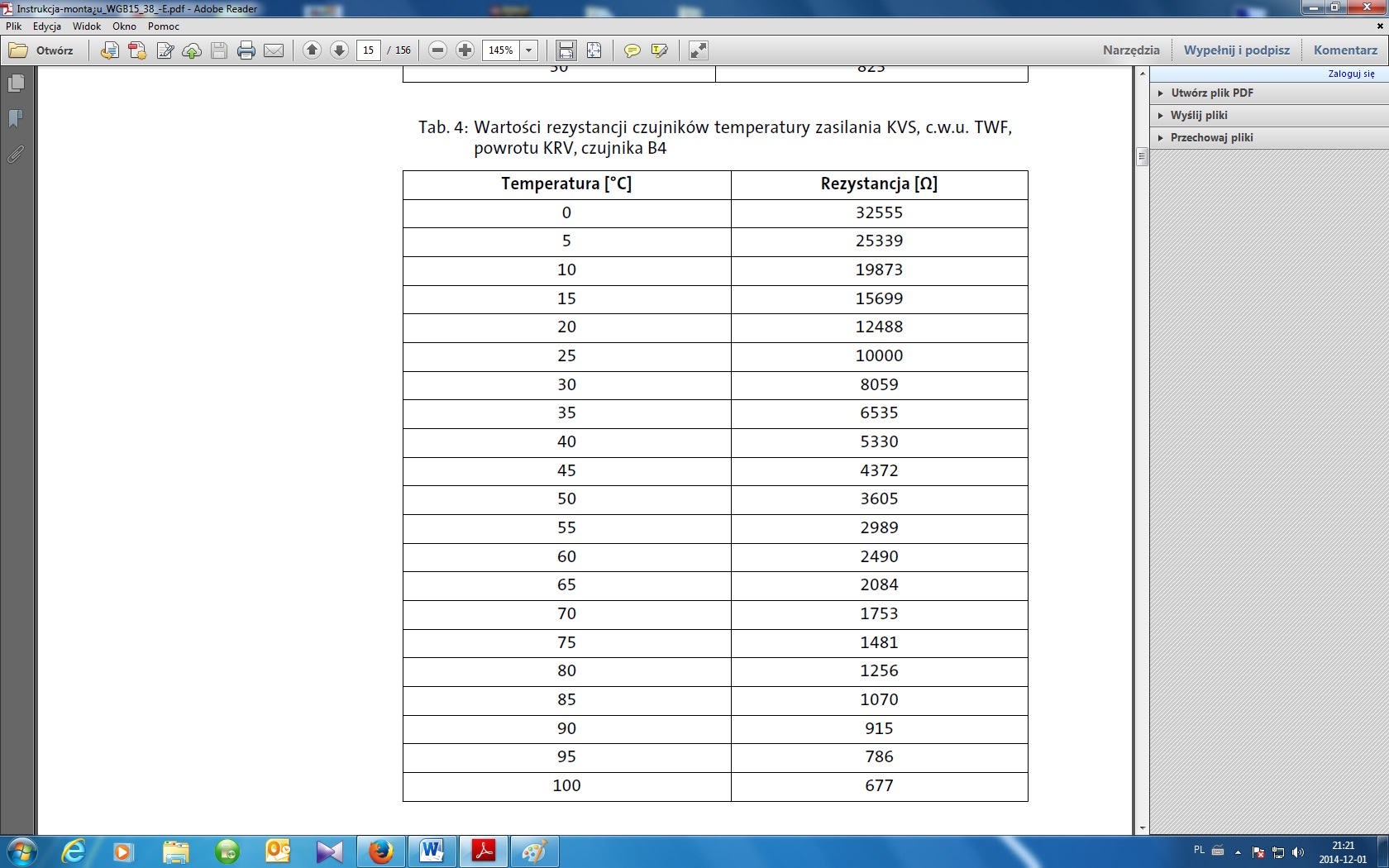 Brotje WGB 20C - Czujnik do zasobnika CWU QAZ -36 -termistor zamiennik