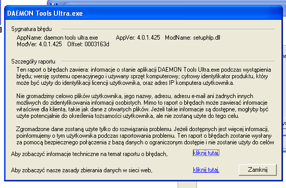 Błąd instalacji DAEMON Tools Ultra 5.3.0.717 w Windows XP