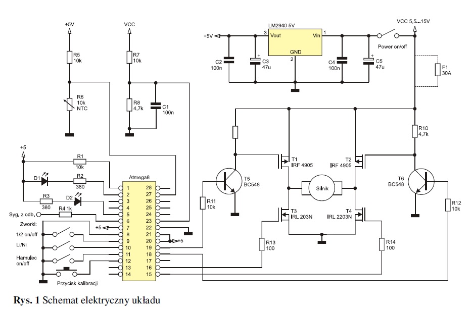 AVT-5190 - Modelarski regulator dwukierunkowy - zwiększenie napięcia.