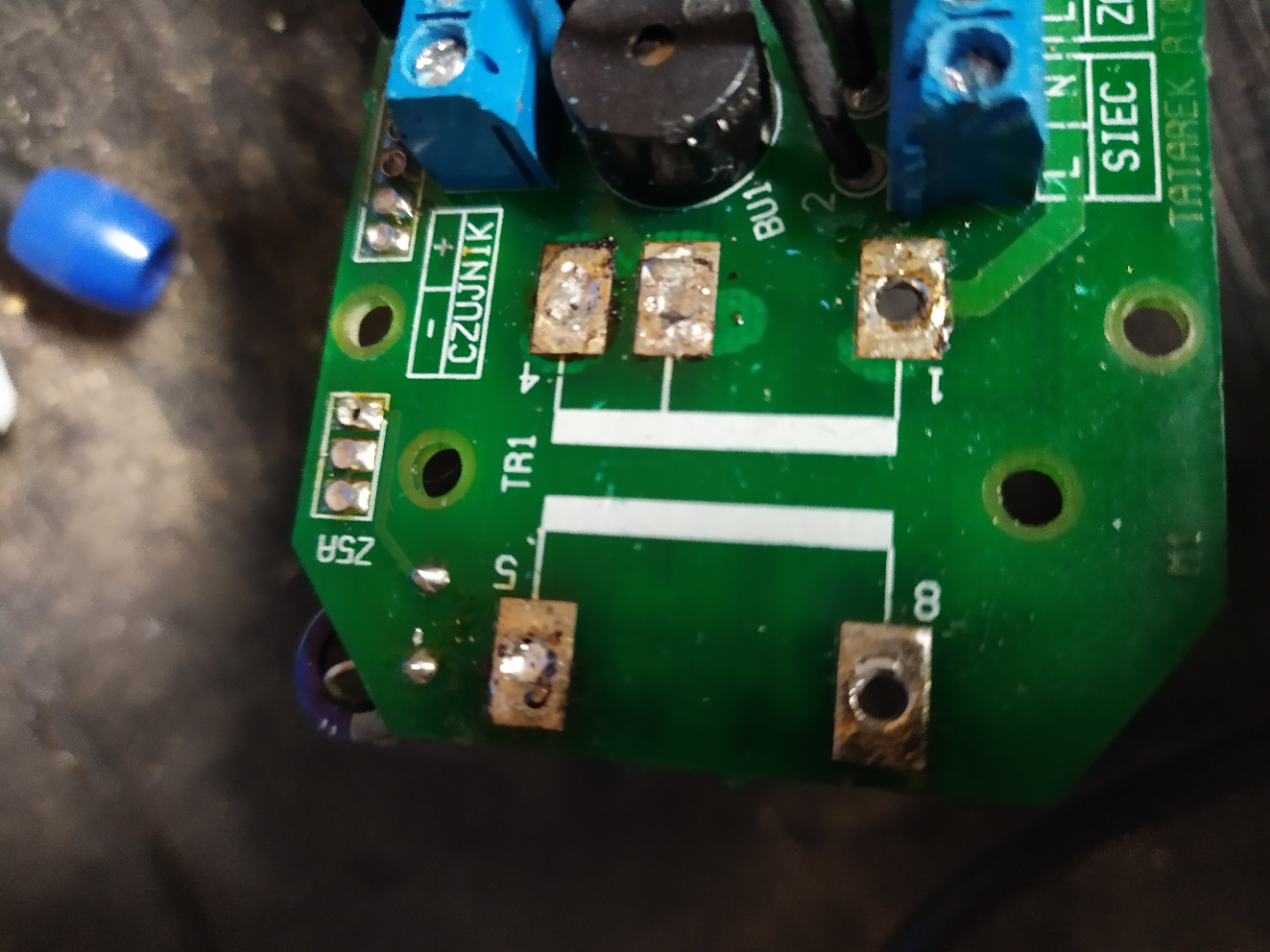 Sterownik kominka Wojtuś RT-03b - spalony transformator