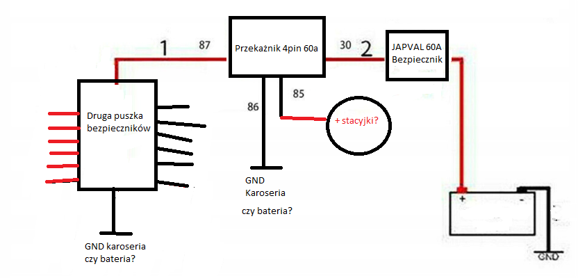 Samurai 1.3 rozdzielenie instalacji 12v (potrzeby samochodu od moich ...