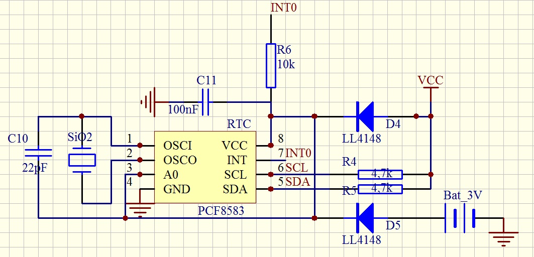 Zegarek na Atmedze i PCF8583 - ocena schematów i podłączenie RTC
