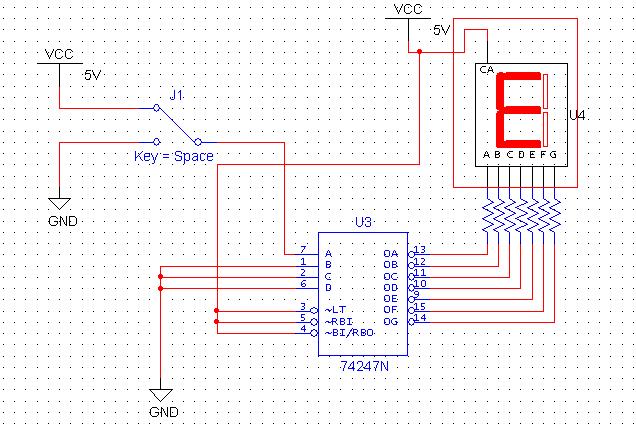 Niepoprawne wyświetlanie cyfr na 7-segmentowym z 555, 7490, 74247