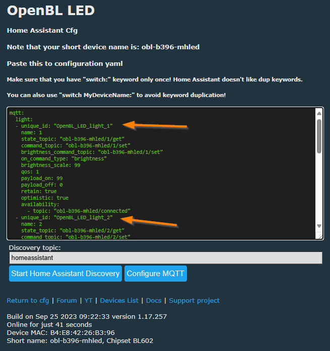 Configuring OpenBeken on MagicHome RGBW-IR with BL602 for Home Assistant Discovery