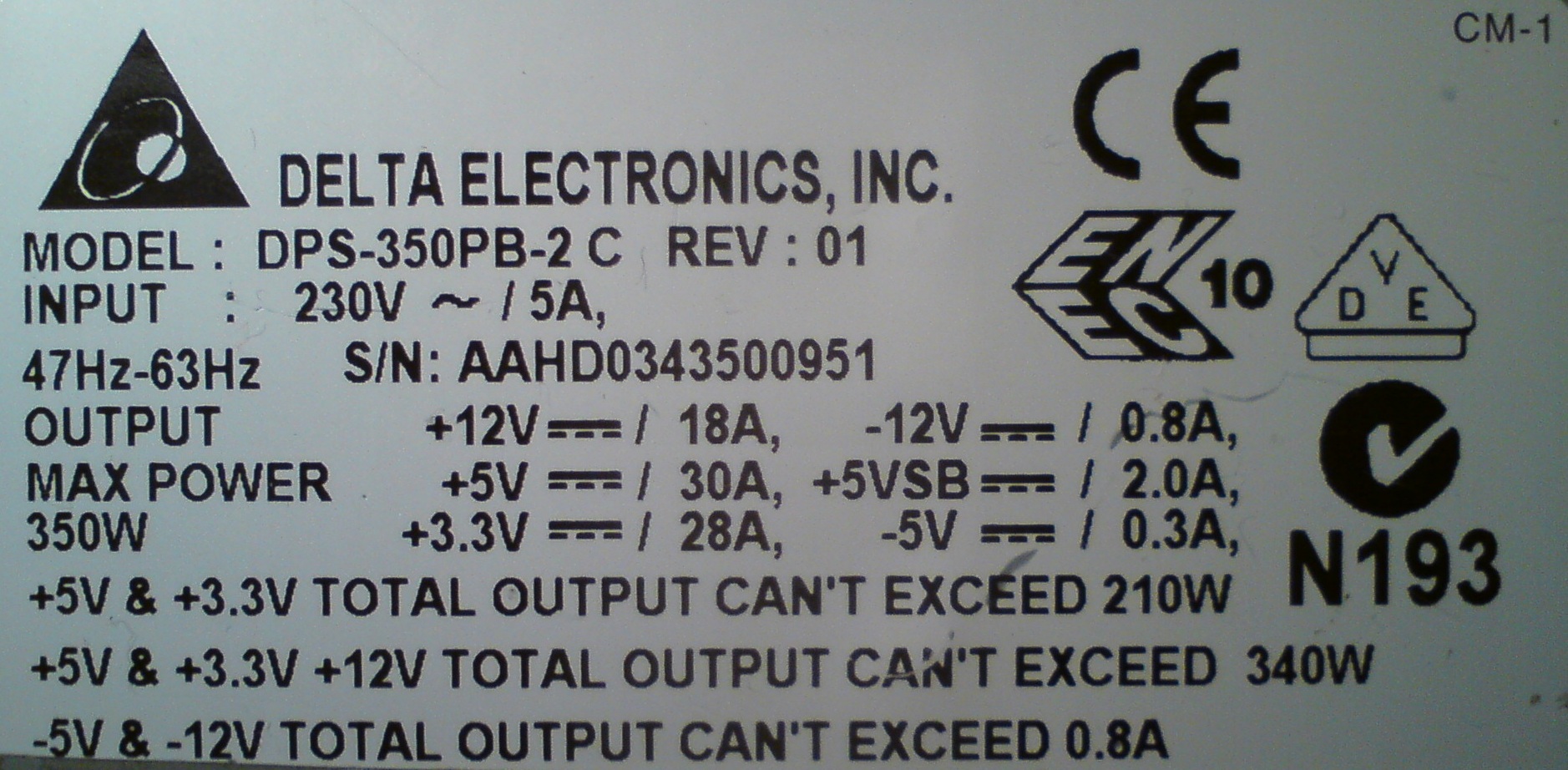 Delta model: DPS-350PB-2C wyłączona przetwornica, a jest napięcie na ...