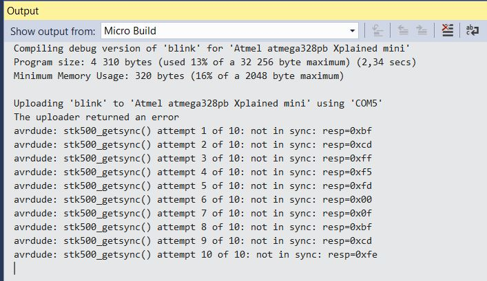Błędy kompilatora przy programowaniu Atmel Xplained Mini w Atmel Studio 7.0 i Arduino