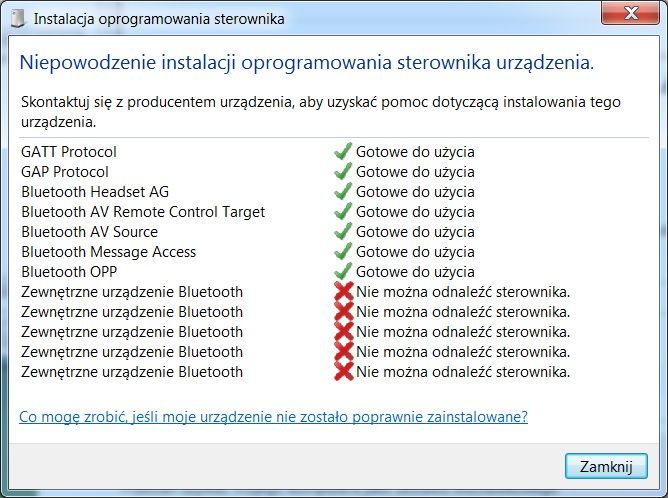 HP 8760W i Windows 7 x64 - brak urządzeń bluetooth w zakładce "dźwięk".
