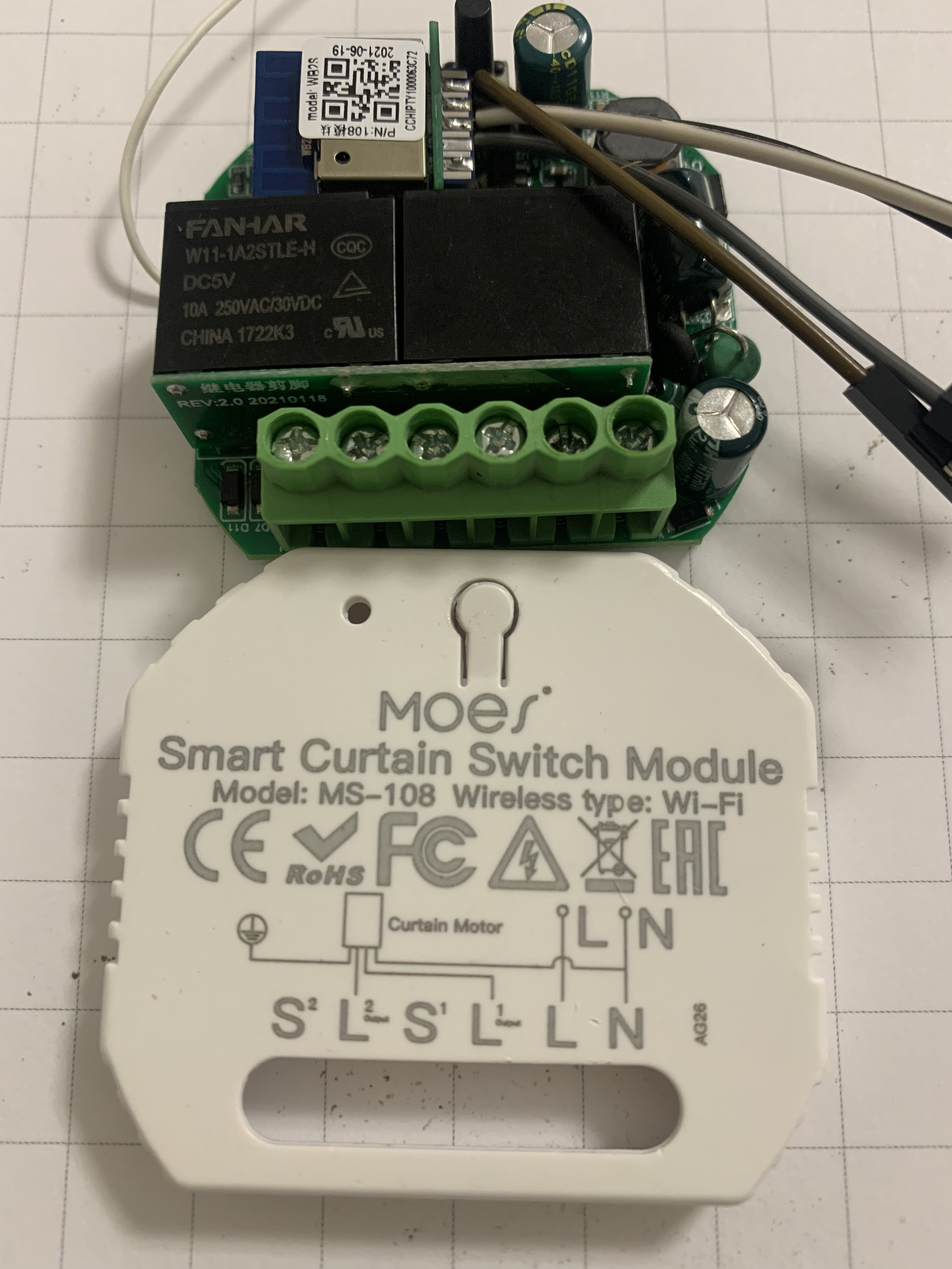 Moes MS-108WR WB2S Curtain Switch Configuration: Roller Shutter MCU ...