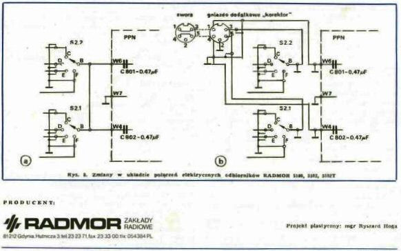Instrukcja podłączenia korektora Radmor 5470 do wzmacniacza 5100