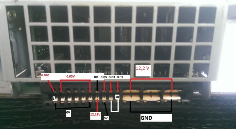 PINOUT zasilacza IBM ARTESYN - jak zmniejszyć obroty wentylatora?