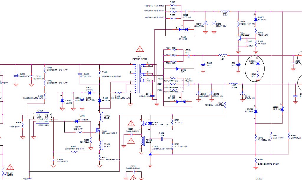 HP 1950g - monitor nie włącza się po wymianie kondensatorów 1000uF 10V