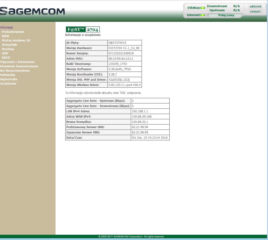 Sagemcom 2704 + drukarka wifi - brak widoczności drukarki po zmianie ...