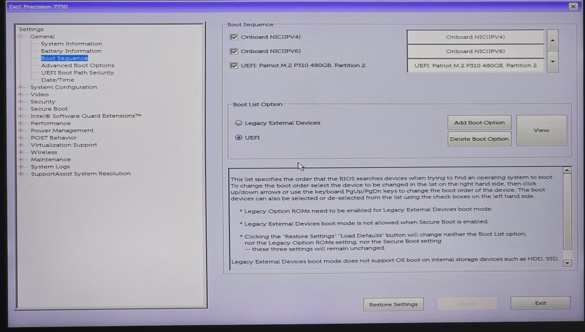 Jak skrócić czas startu BIOS/UEFI w Dell Precision 7730?