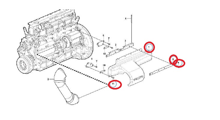Numer katalogowy osłony termicznej silnika do VOLVO L120F z 2011 roku