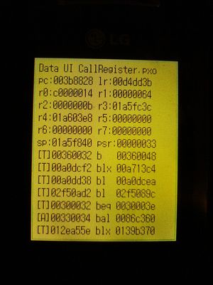 LG ku311 - zawiesza się przy połączeniach, żółty ekran z literami i cyframi