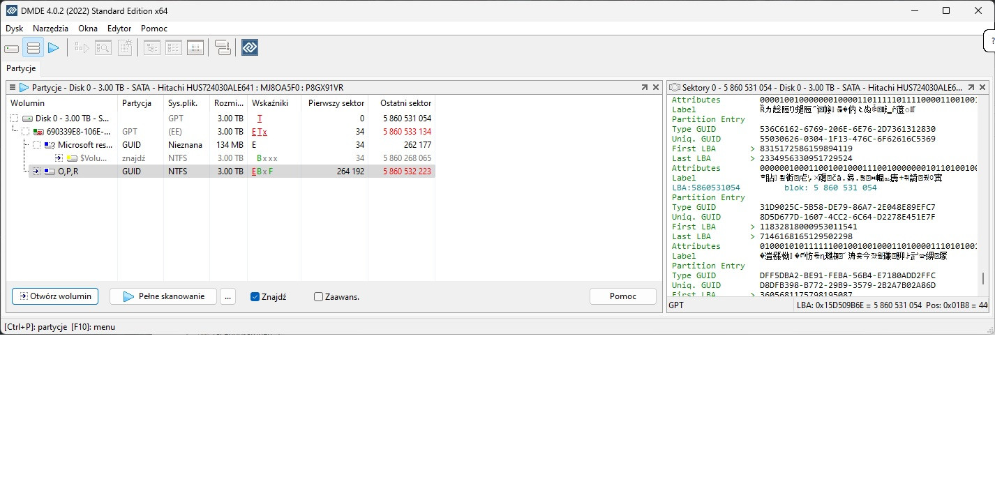 Dysk Hitachi HUS724030ALE641 zniknął w systemie - jak przywrócić dostęp ...