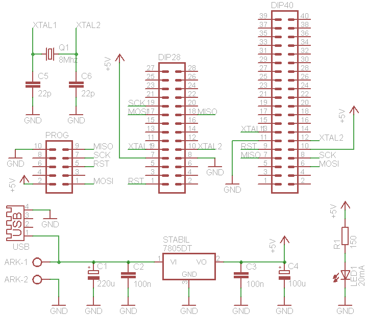 Jak poprawić PCB dla programatora USBasp z ATMega 8/16/88 w Eagle?