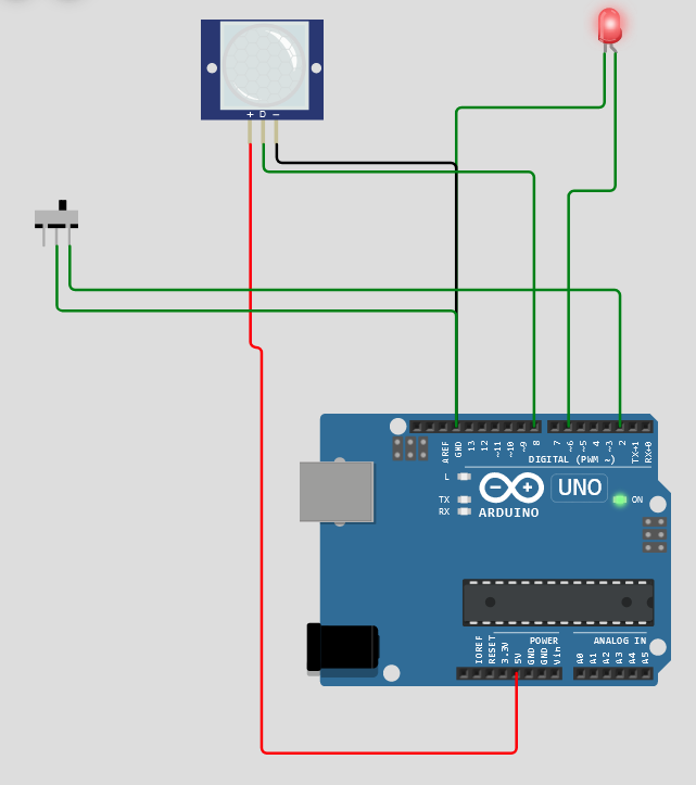 Sterowanie światłem za pomocą Arduino, czujnika ruchu i przycisku