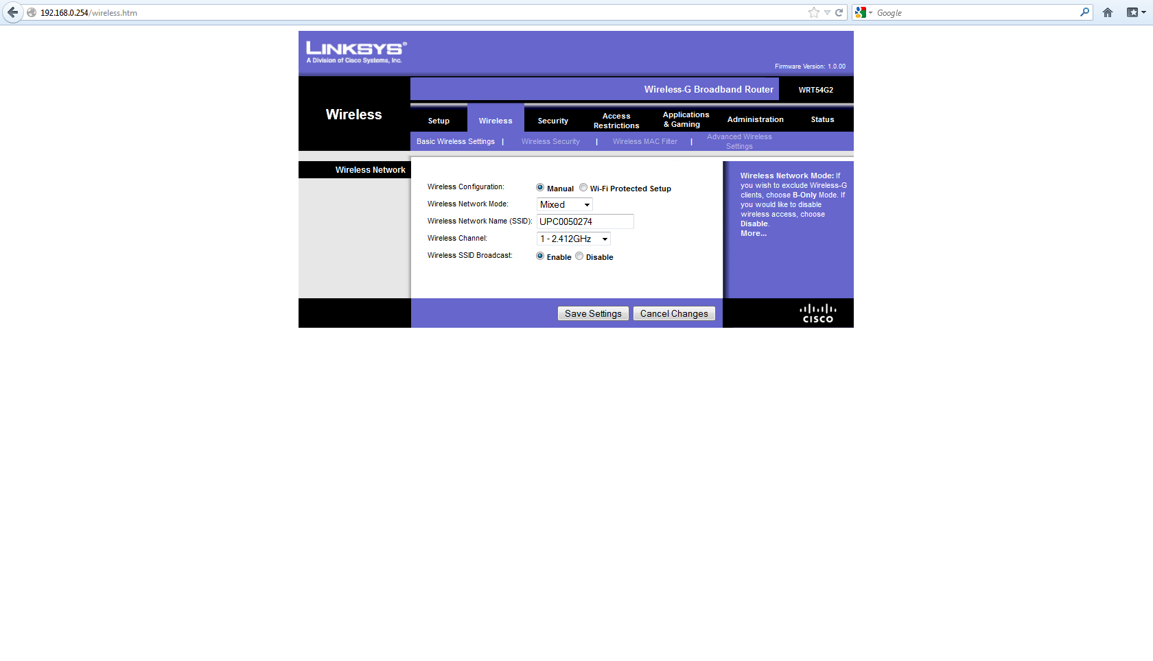 Jak podłączyć router Linksys WRT54G2 do modemu UPC Thomson TWG870U?
