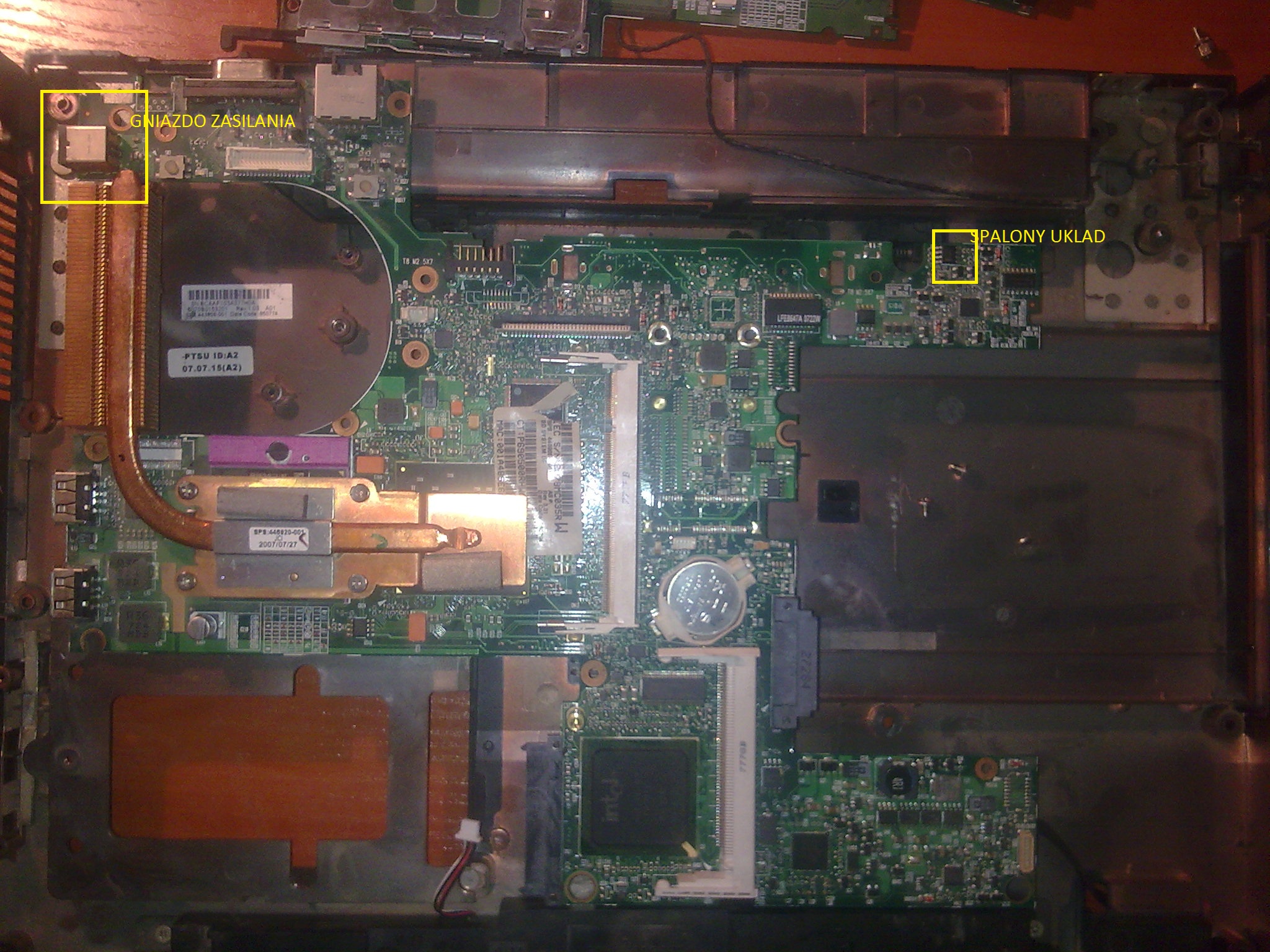 hp 6710 s - Płyta głowna hp 6710s spiecie - czy da sie wymienic spalony ...