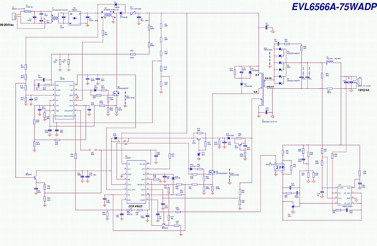 Sino-American model: SA190A-1270V-P - Zasilacz z PFC L6561 i TEA 1552