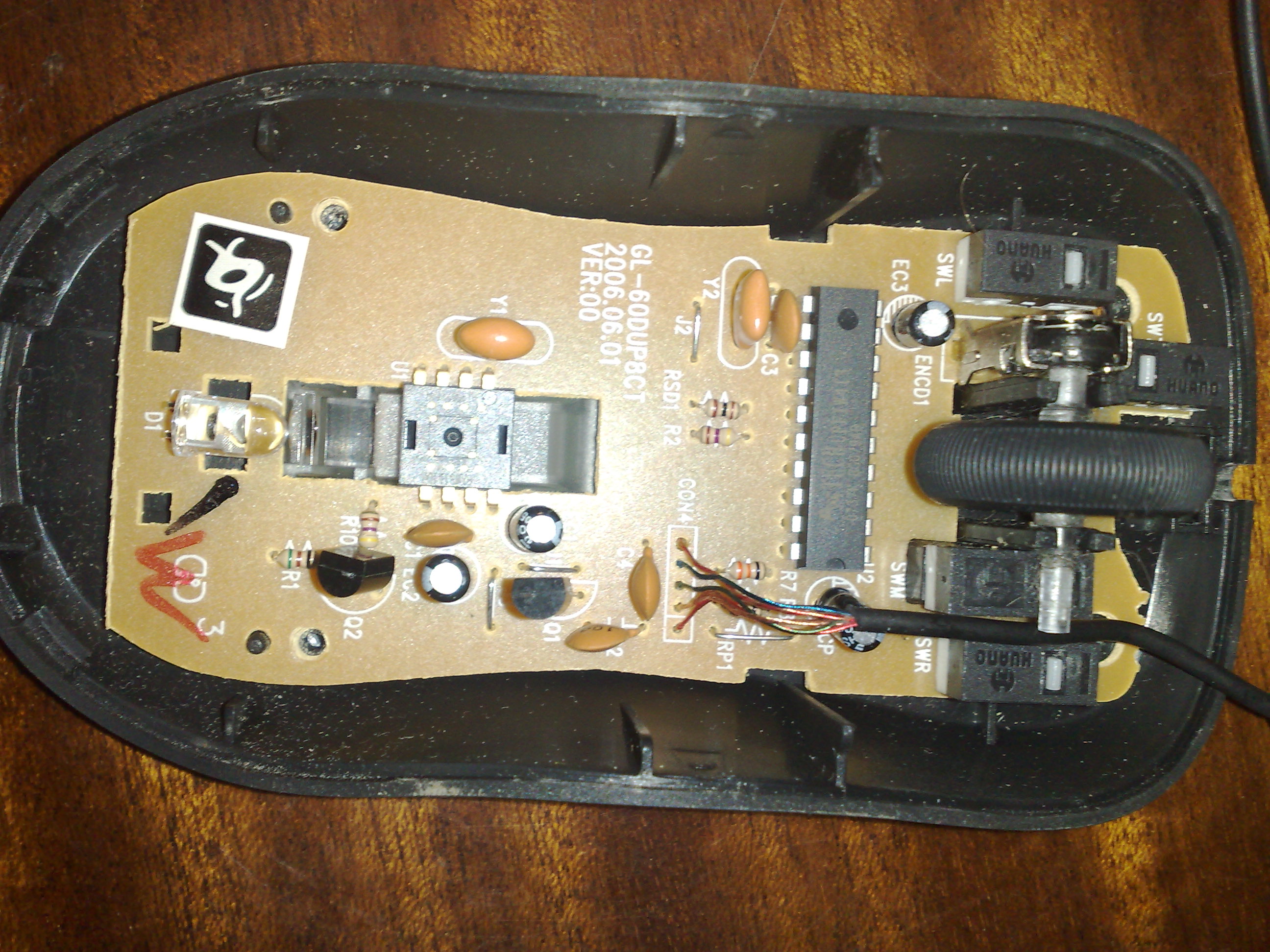 A4Tech X6-60D USB Mouse - jak zidentyfikować przewody do wymiany kabla?