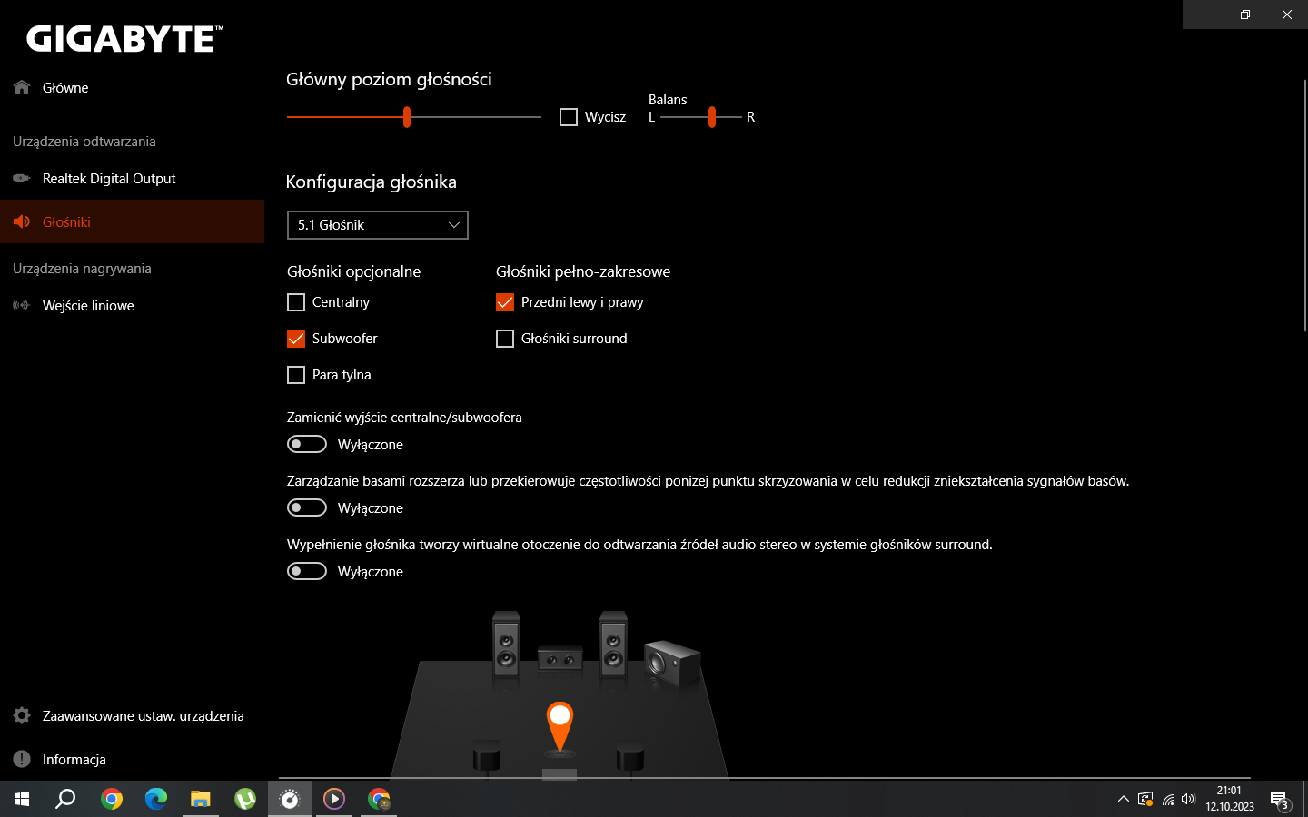 Nierówna głośność głośników Logitech S-220 - ustawienia Realtek Audio ...