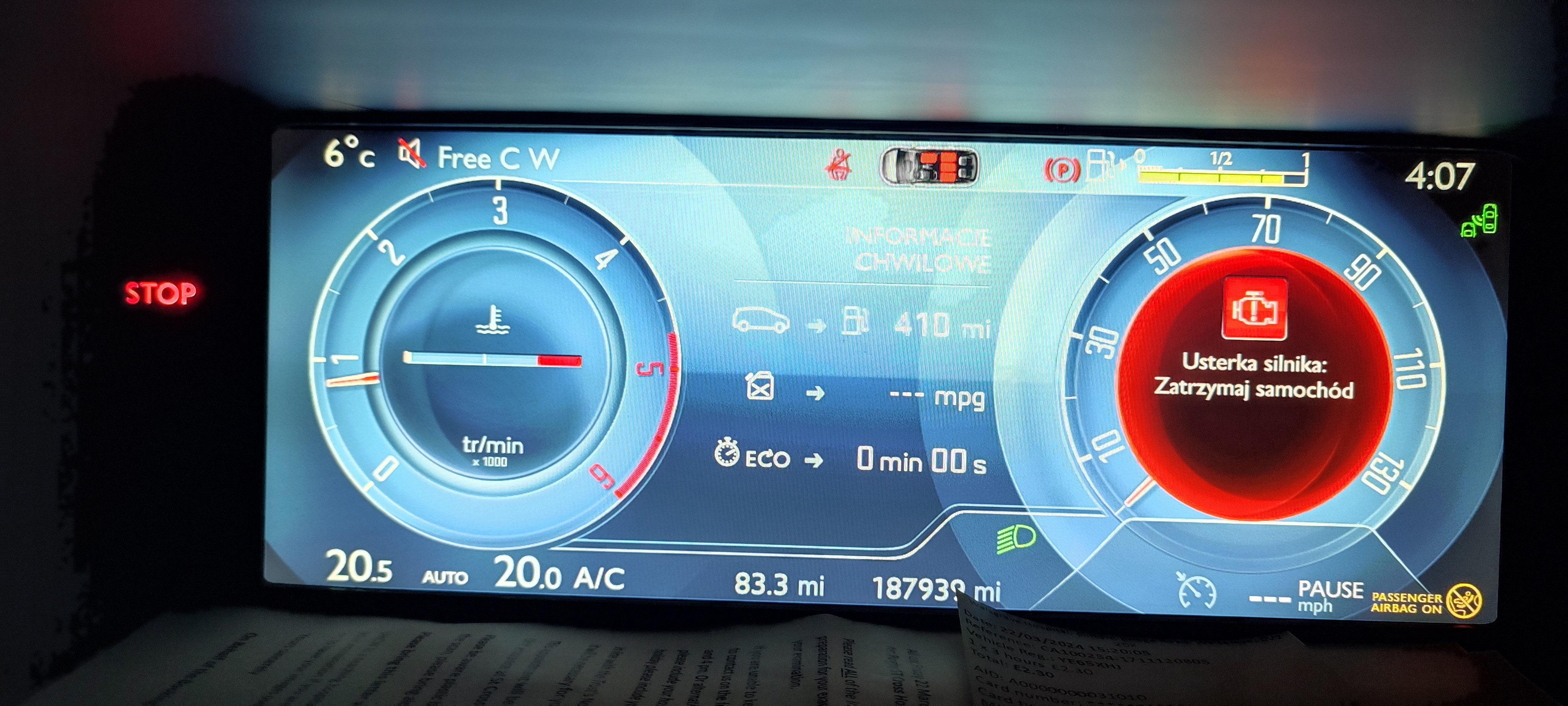 Citroen C4 GP mk2 2.0 HDi: Komunikat Usterka silnika, wymiana świec ...