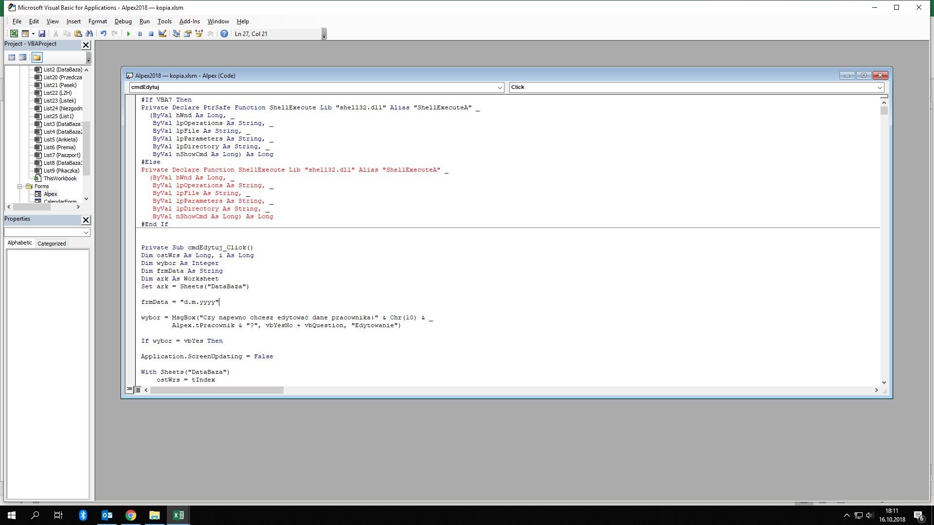 Excel - Nieprawidłowe działanie pliku po aktualizacji na wersji 2016