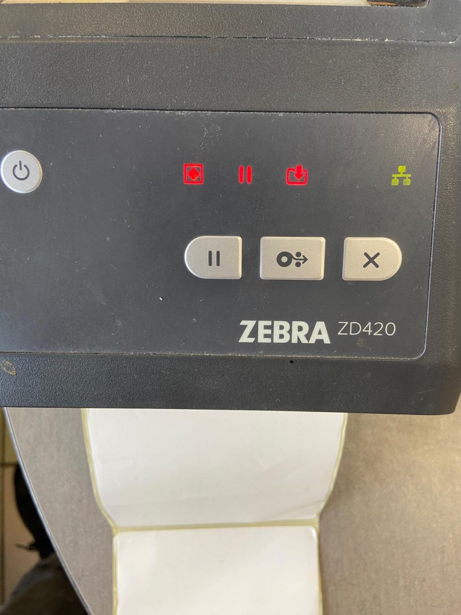 Zebra ZD420 - wszystkie kontrolki świecą na czerwono, brak reakcji na reset
